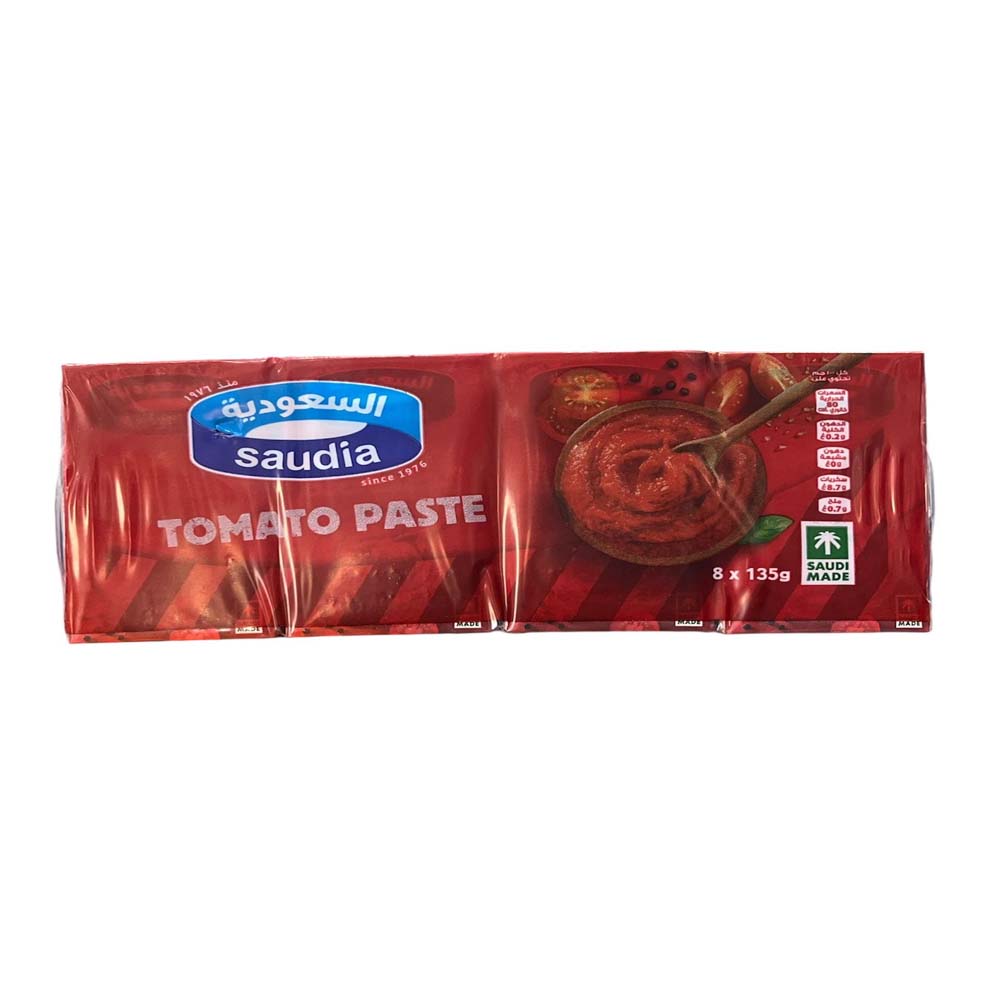 Saudia Tomato Paste 135g*8Pcs | Rawabi Hypermarket